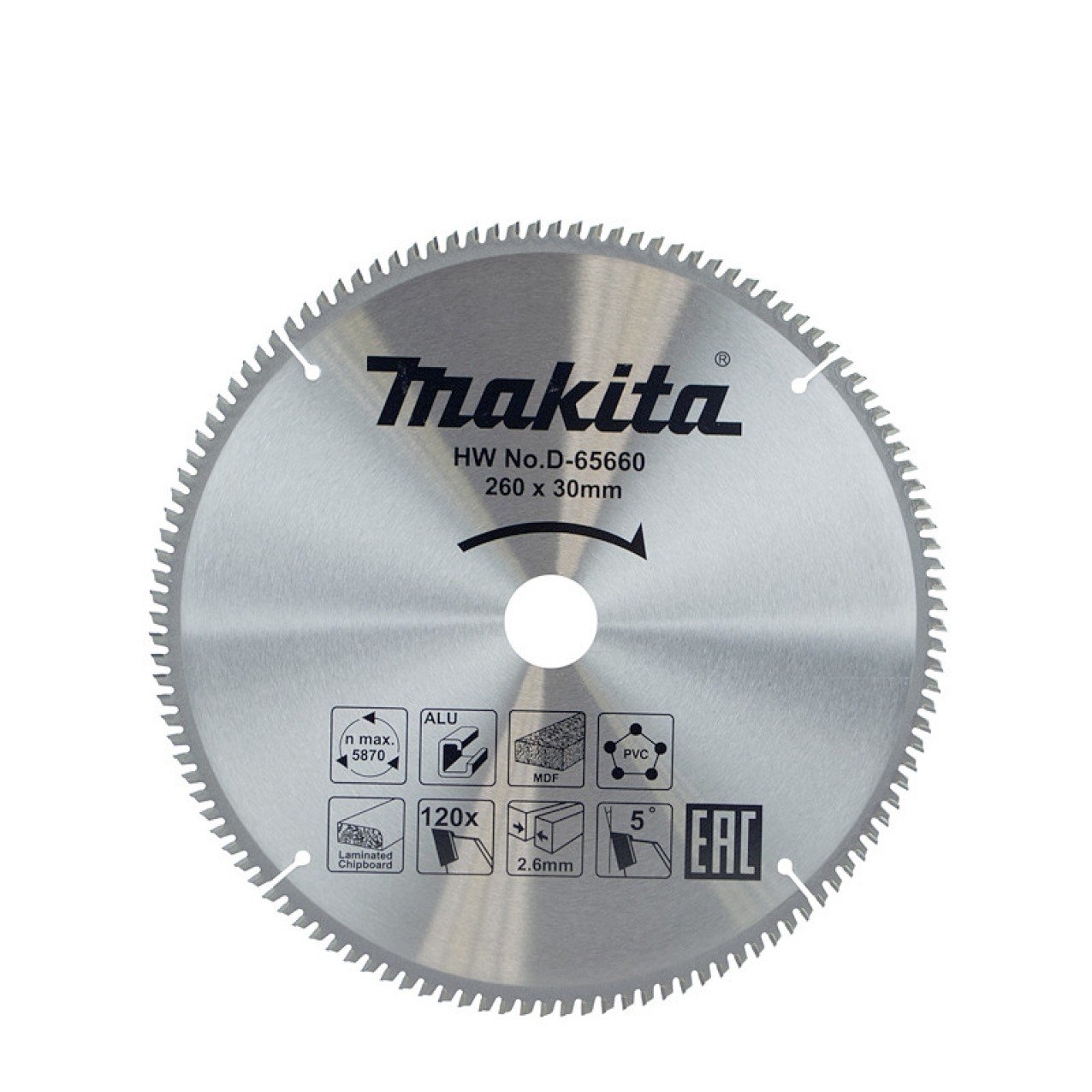 Panza Fierastrau Circular multimaterial Makita 260 x 30 x 2.6mm 120T ...